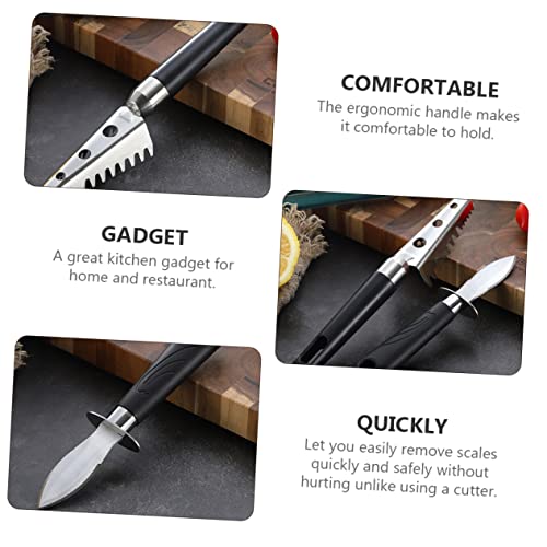 BESTonZON 2pcs Oyster Knife Fish Skin Brush Oyster Shucking Knife Oyster Opener Household Cleaner Japanese Tools Cleaning Tools Oyster Shucking Tools Open Shell Tool Seafood Shucking Tools