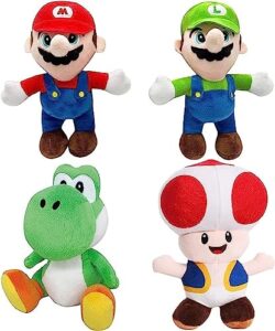 hjinh ultra mario all star collection,mario plush toys and luigi stuffed plush toys,yoshi and toad stuffed plush toys,set of 4 plushie doll 9.8 inches