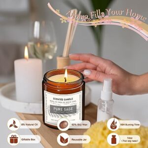 Candles for Home Scented, Candles Set for Women, 28 oz 200 Hour Long Lasting Aromatherapy Amber Jar Candles for Women, Valentine, Mother's Day Anniversary Present