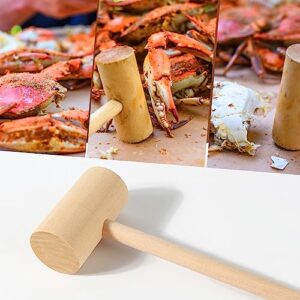 Large Wooden Hammer 7.3in Seafood Hammers for Cracking Crab Lobster Shellfish, Wooden Mallet for Chocolate Breakable Heart Smash, Crafts(6 Pack)