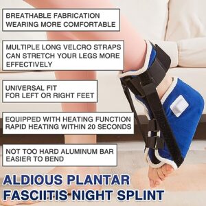 aldious 2-IN-1 Plantar Fasciitis Night Splint, Upgrade Foot Brace for Plantar Fasciitis Relief with Heated Ankle Heat Pad, 86-158℉ Adjustable Temperature, Auto Shut Off, Foot Drop Relief