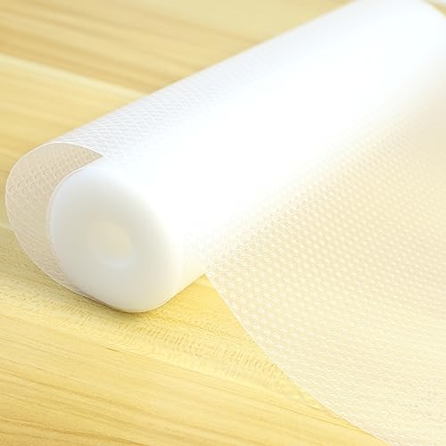 Cabinet Shelf Liner Non Slip Waterproof 12 Inch Wide X 10 Ft Drawer Shelves Liner Non Adhesive Fridge Pantry Closet Cupboard Mat Bathroom Drawer Protector