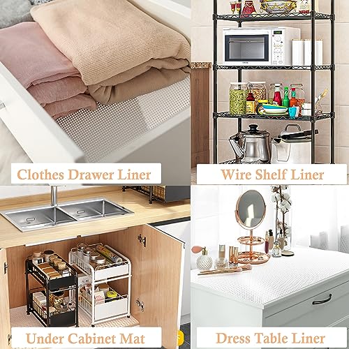 Cabinet Shelf Liner Non Slip Waterproof 12 Inch Wide X 10 Ft Drawer Shelves Liner Non Adhesive Fridge Pantry Closet Cupboard Mat Bathroom Drawer Protector