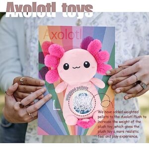 UNIMV Axolotl Plush, Cute Pink Axolotl Stuffed Animals, Kawaii Soft Plushies Pillow Toy Axolotl Plushie Gifts for Girls Kids Decor (Pink)