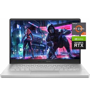 asus rog zephyrus g14 gaming laptop 2023 newest, 14" fhd 144hz display, amd ryzen 7 5800hs(up to 4.4 ghz), nvidia geforce rtx 3060 graphics, 40gb ram, 1tb ssd, bluetooth, wifi6, windows 11 home, white