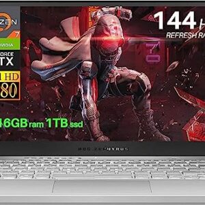 ASUS ROG Zephyrus G14 Gaming Laptop, 14" FHD 144HZ Display, AMD Ryzen 7 5800HS(Up to 4.4 GHz), NVIDIA GeForce RTX 3060 Graphics, 16GB RAM, 1TB SSD, WiFi 6, Windows 11 Home, Moonlight White