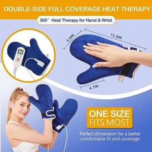 JOBYNA 2 Pack Electric Heated Gloves for Hand Pain Relief, 86-158℉ Fast Wrist/Fingers/Whole Hand Heating Pad, Auto Shut Off, Hand Warmer Ideal for Arthritis Pain Relief & Carpal Tunnel Relief