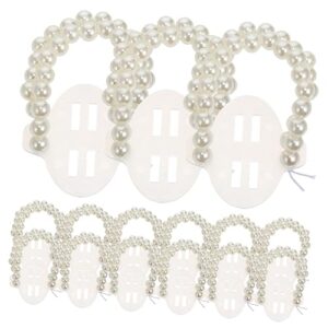 exceart 15pcs bridal wrist pearls bracelet for mom stretch bracelet flowers decoration corsage stretch pearl wedding wristband corsage wristlet wedding party supply wrist ornament bride