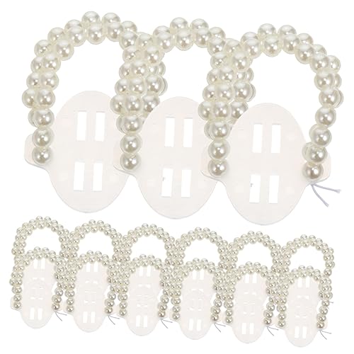 EXCEART 15pcs Bridal Wrist Pearls Bracelet for Mom Stretch Bracelet Flowers Decoration Corsage Stretch Pearl Wedding Wristband Corsage Wristlet Wedding Party Supply Wrist Ornament Bride