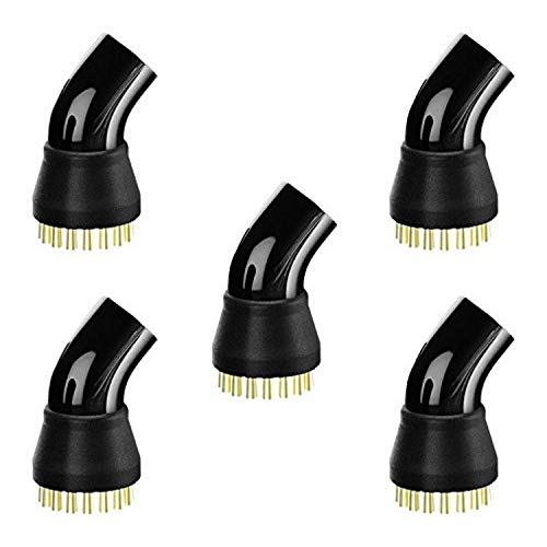 McCulloch MC1385 Deluxe Canister Steam Cleaner with 23 Accessories, Chemical-Free Pressurized Cleaning, 1-(Pack), Black & Nylon Utility Brush (5 Pack) & A1230-006 Brass Brush (5 Pack), Black, 5 Count