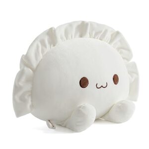 ditucu cute dumpling plush pillow funny food soup dumpling plushie kawaii stuffed aniamls toys hugging gifts for kids white 14 inch