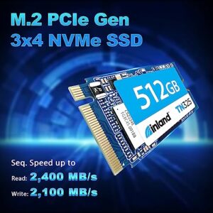 INLAND M.2 2242 512GB SSD NVMe PCIe Gen 3x4 Internal Solid State Drive 3D NAND TLC Read/Write Speed Up to 2,400/1,700 MB/s