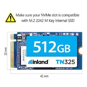 INLAND M.2 2242 512GB SSD NVMe PCIe Gen 3x4 Internal Solid State Drive 3D NAND TLC Read/Write Speed Up to 2,400/1,700 MB/s