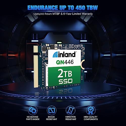 INLAND QN446 2TB M.2 2230 SSD PCIe Gen 4.0x4 NVMe Internal Solid State Drive Gaming Internal SSD, Compatible with Steam Deck, ROG Ally Mini PCs