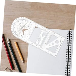 Geometric Drawing Ruler Ruler Metric Ruler Circle Stencil Clear Ruler Examination Use Ruler Mathematics Learning Ruler Drawing Rulers Multipurpose Plastic Ruler White