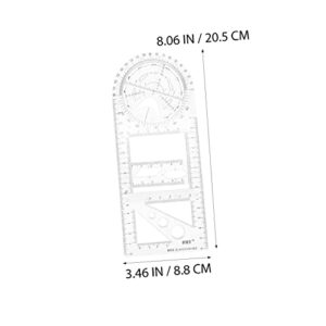 Geometric Drawing Ruler Ruler Metric Ruler Circle Stencil Clear Ruler Examination Use Ruler Mathematics Learning Ruler Drawing Rulers Multipurpose Plastic Ruler White