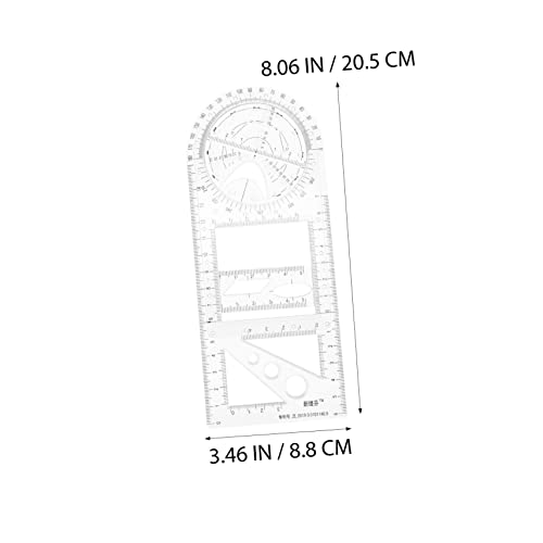 Geometric Drawing Ruler Ruler Metric Ruler Circle Stencil Clear Ruler Examination Use Ruler Mathematics Learning Ruler Drawing Rulers Multipurpose Plastic Ruler White