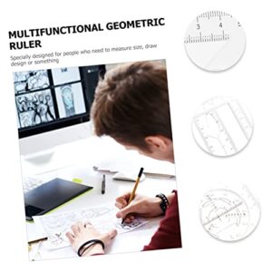 Geometric Drawing Ruler Ruler Metric Ruler Circle Stencil Clear Ruler Examination Use Ruler Mathematics Learning Ruler Drawing Rulers Multipurpose Plastic Ruler White