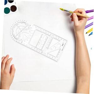 Geometric Drawing Ruler Ruler Metric Ruler Circle Stencil Clear Ruler Examination Use Ruler Mathematics Learning Ruler Drawing Rulers Multipurpose Plastic Ruler White