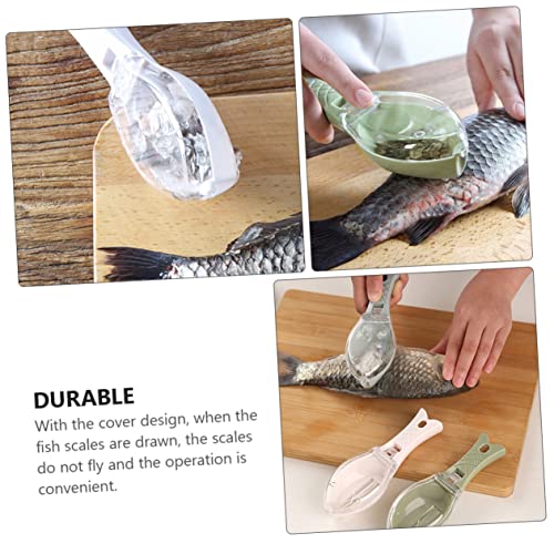 RUNROTOO 2pcs Scale Remover Fish Scaler Brush Fish Skin Cleaner Fish Skin Scraper Household Cleaner Seafood Tools Kitchen Cleaning Tool Fish Descaler Tool Fish Scale Remover Green As Crab