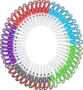 scissors bulk set of 100-pack, niutop 8" multipurpose sharp sewing craft fabric scissors for office home high/middle school student office teacher art supplies, soft comfort-grip right/left handles