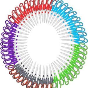 Scissors Bulk Set of 100-Pack, Niutop 8" Multipurpose Sharp Sewing Craft Fabric Scissors for Office Home High/Middle School Student Office Teacher Art Supplies, Soft Comfort-Grip Right/Left Handles