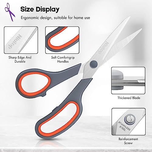 Scissors Bulk Set of 100-Pack, Niutop 8" Multipurpose Sharp Sewing Craft Fabric Scissors for Office Home High/Middle School Student Office Teacher Art Supplies, Soft Comfort-Grip Right/Left Handles