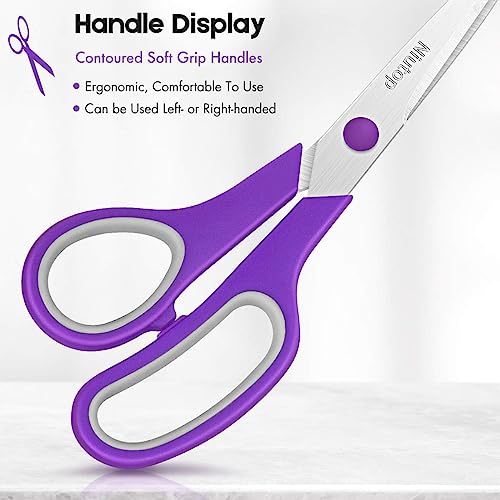 Scissors Bulk Set of 100-Pack, Niutop 8" Multipurpose Sharp Sewing Craft Fabric Scissors for Office Home High/Middle School Student Office Teacher Art Supplies, Soft Comfort-Grip Right/Left Handles