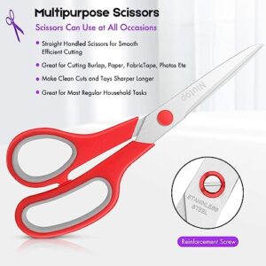 Scissors Bulk Set of 100-Pack, Niutop 8" Multipurpose Sharp Sewing Craft Fabric Scissors for Office Home High/Middle School Student Office Teacher Art Supplies, Soft Comfort-Grip Right/Left Handles