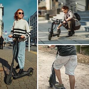 Electric Scooter 10" Solid Tires 600W Peak Motor Up to 20Miles Range and 19Mph Speed for Adults - Portable Folding Commuting Scooter with Double Braking System and App