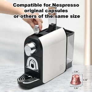 beanglass Espresso Pod Machine Compatible for Nespresso Orignial Capsules, Mini Coffee Maker with 19 Bar High Pressure Pump, 25 oz Removable Water Tank 1400W (White)