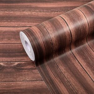 Timgle 15.7" x 984" Wood Grain Peel and Stick Wallpaper Faux Wood Contact Paper Removable Self Adhesive Vinyl Film Vintage Rustic Wall Roll Cover for Cabinet Drawer Shelf Liner Furniture (Wood Grain)