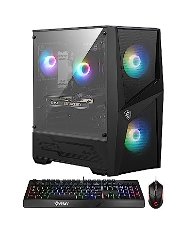 MSI Codex R Gaming Desktop: Intel Core i7-13700F, RTX 4060, 32GB DDR5, 1TB M.2 NVMe Gen3, RGB Fan Cooling, 650W 80+ Gold, Keyboard & Mouse, DIY Friendly, Windows 11 Pro: 13NUC7-069US,Black