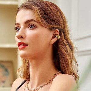 Gold Ear Cuff Earrings Cyberpunk Ear Cuff Earrings Non-Piercing Fake Cuff Earrings Irregular Cartilage Cuff Earrings Jewelry for Women Man Girls Boy Teen