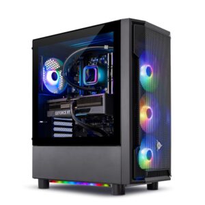 skytech shadow gaming pc desktop – amd ryzen 7 5700x 3.4 ghz, nvidia rtx 4060, 1tb nvme ssd, 16gb ddr4 ram 3200, 600w gold psu, 11ac wi-fi, windows 11 home 64-bit