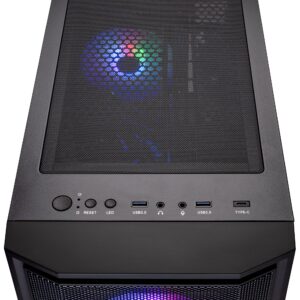 Skytech Shadow Gaming PC Desktop – AMD Ryzen 7 5700X 3.4 GHz, NVIDIA RTX 4060, 1TB NVME SSD, 16GB DDR4 RAM 3200, 600W Gold PSU, 11AC Wi-Fi, Windows 11 Home 64-bit