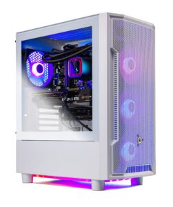 skytech archangel gaming pc desktop – intel core i7 12700f 2.1 ghz, nvidia rtx 4060, 1tb nvme ssd, 16gb ddr4 ram 3200, 600w gold psu, 240mm aio, 11ac wi-fi, windows 11 home 64-bi,white