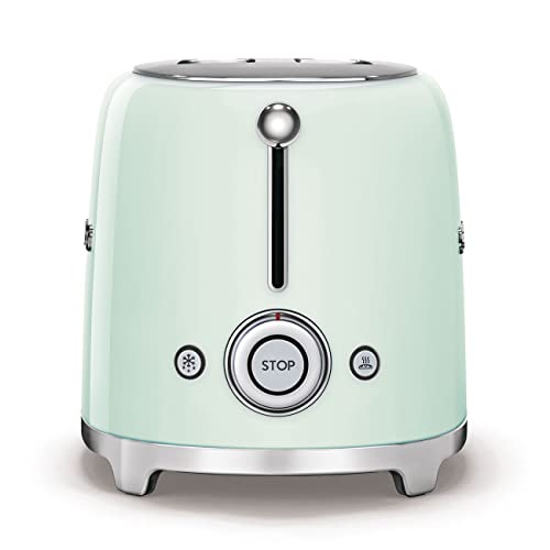 SMEG 2 Slice Toaster and Sandwich Rack Combo, Pastel Green