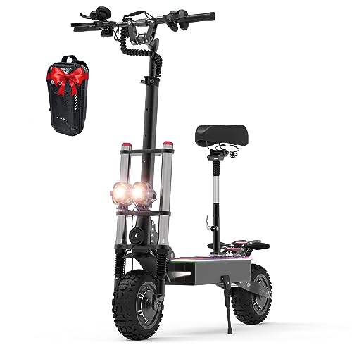 MASXODRK Electric Scooter for Adult,Up to 50Mph,5600W Powerful Motor,48 Miles Travel Range, 60V28Ah Lithium Battery, Dual Suspensions and Brake,11" Off Road Tire E-Scooter