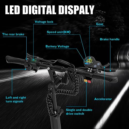 MASXODRK Electric Scooter for Adult,Up to 50Mph,5600W Powerful Motor,48 Miles Travel Range, 60V28Ah Lithium Battery, Dual Suspensions and Brake,11" Off Road Tire E-Scooter