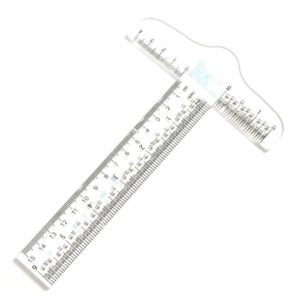 6" clear acrylic t-square ruler, drafting t square, drafting tools, t ruler transparent crafting and drafting graduated t-ruler inch metric t-square measuring scale rule