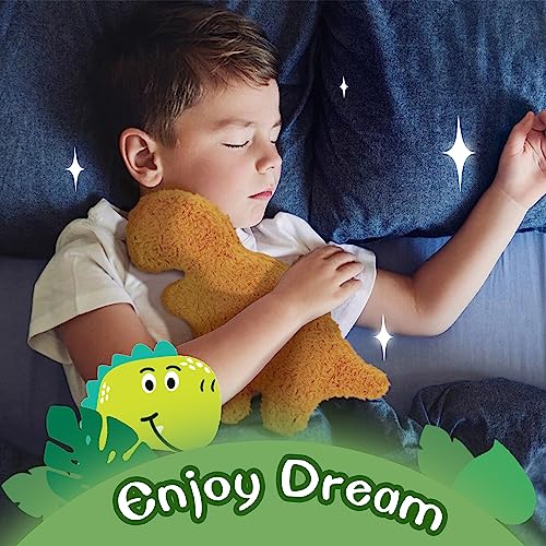 NEWYANG 4 Pieces Dino Nugget Pillow Set - Large Chicken Nugget Plush with 3 Dino Plush Toys, Creative Dinosaur Stuffed Animal Doll for Boys and Girls Birthday Gift Party Favors