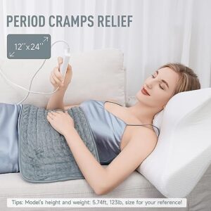 Heating Pad for Back Pain Relief & Cramps, Cimoby Heating Pads with Auto Shut Off Large, 6 Heat Settings Electric Heated Pad, Gifts for Women, Gifts for Men, 12" x 24"