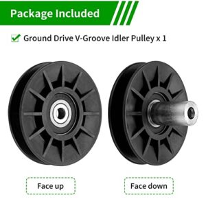 Replacement Idler Pulley 532407287 407287 Fit for Hu sqvarna Mower - Ground Drive Idler V-Groove Pulley Compatible with HU YTH2454, Craftsman YT4000 YT4500 917 Series Lawn Tractor, Riding Lawn Mower