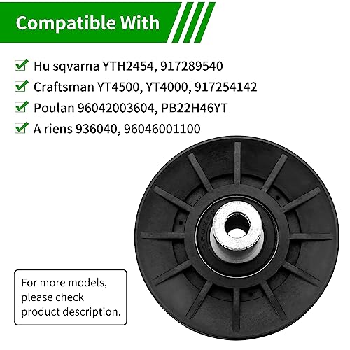 Replacement Idler Pulley 532407287 407287 Fit for Hu sqvarna Mower - Ground Drive Idler V-Groove Pulley Compatible with HU YTH2454, Craftsman YT4000 YT4500 917 Series Lawn Tractor, Riding Lawn Mower