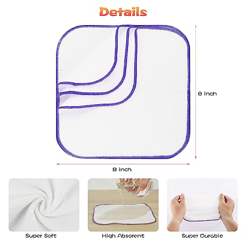 FAMOPLY 30 Pack Flannel Cloth Baby Wipes Reusabe Soft Baby Cloth Wipes with Wall Mounted Wipes Dispenser 8x8 inch Body Face Hand Washcloth Essential for Cloth Diapers