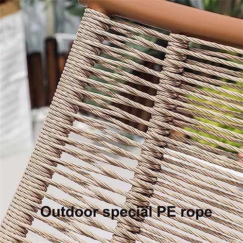 JHKZUDG Outdoor PE Gel Rope Rocking Chair, Patio PE Rope Rocker Chair with High-Back & Metal Frame, All-Weather Rocking Lawn Furniture, for Garden Backyard Porch