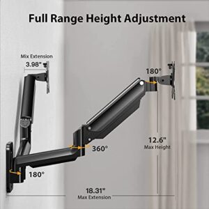 ErGear L Shaped Height Adjustable Electric Standing Desk 55" Corner Dual Monitor Wall Mount for 17 to 32 Inch