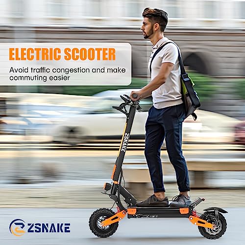 Electric Scooter for Adults 2800W/60V Brushless Motor Up to 33MPH,60V 15Ah Battery 35 Miles Range 11" Off-Road Tires Disc Brake Dual Suspension Sports Electric Scooter for Daily Commuting with Seat