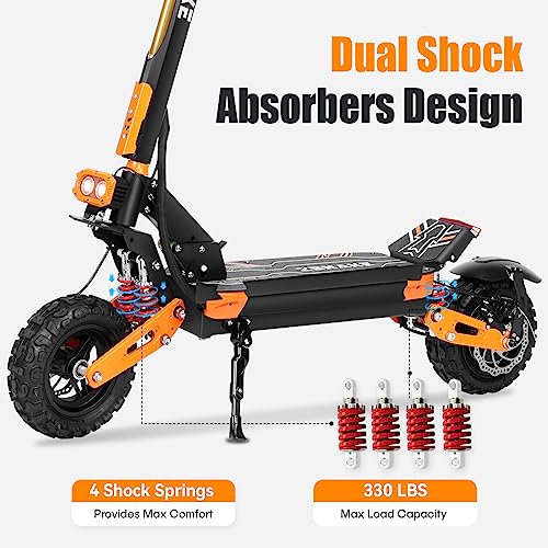 Electric Scooter for Adults 2800W/60V Brushless Motor Up to 33MPH,60V 15Ah Battery 35 Miles Range 11" Off-Road Tires Disc Brake Dual Suspension Sports Electric Scooter for Daily Commuting with Seat